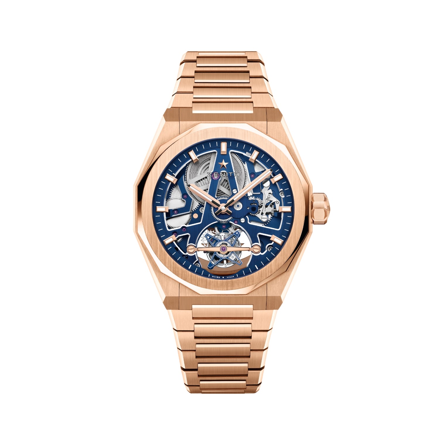 Defy Skyline Tourbillon Skeleton Rose Gold Limited Edition 41mm - Blue ...
