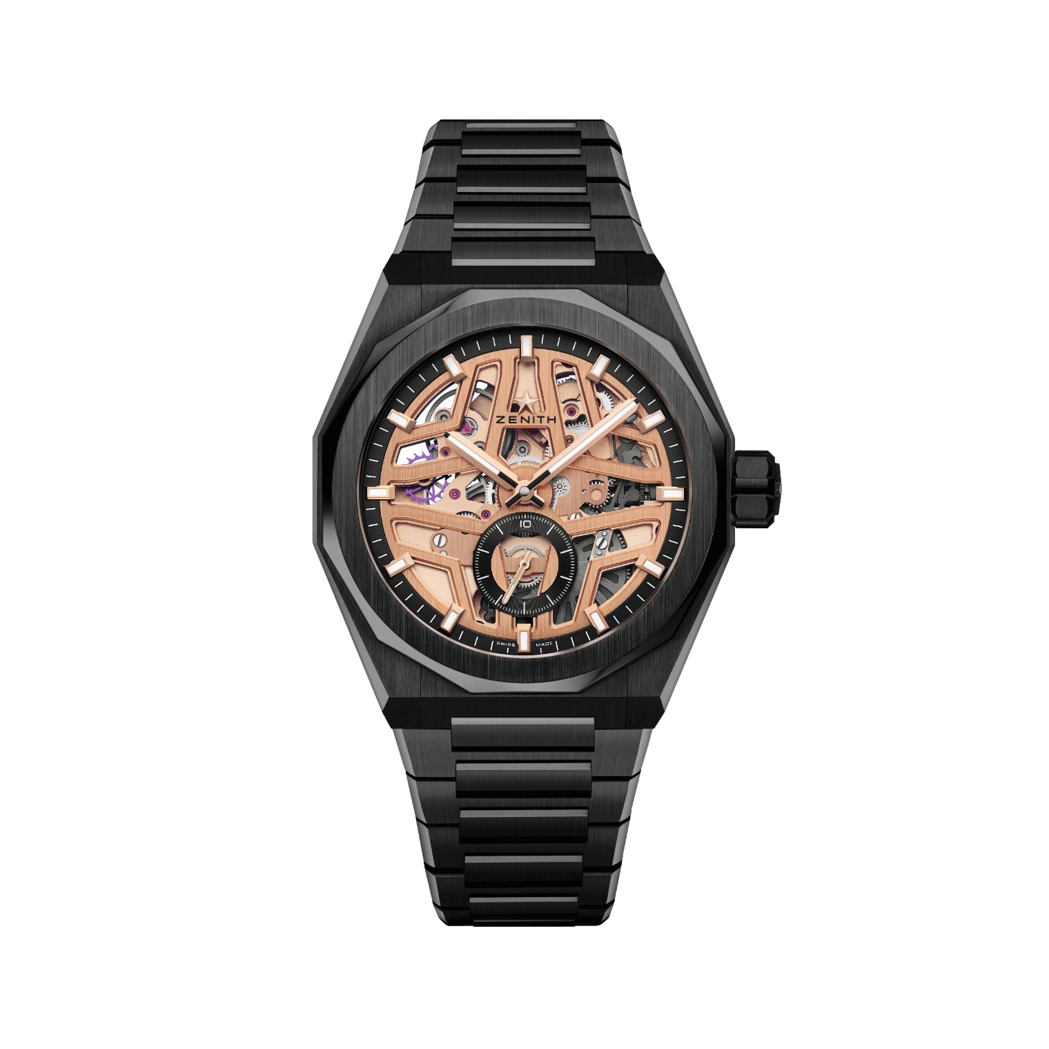 Defy Skyline Skeleton Ceramic 41mm - Gold-Toned on Bracelet w/ Extra R ...