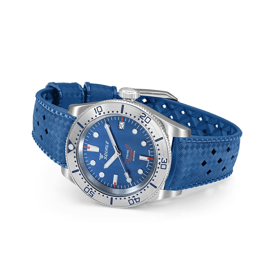 1545 Steel 40mm - Blue on Rubber Strap | Teddy Baldassarre