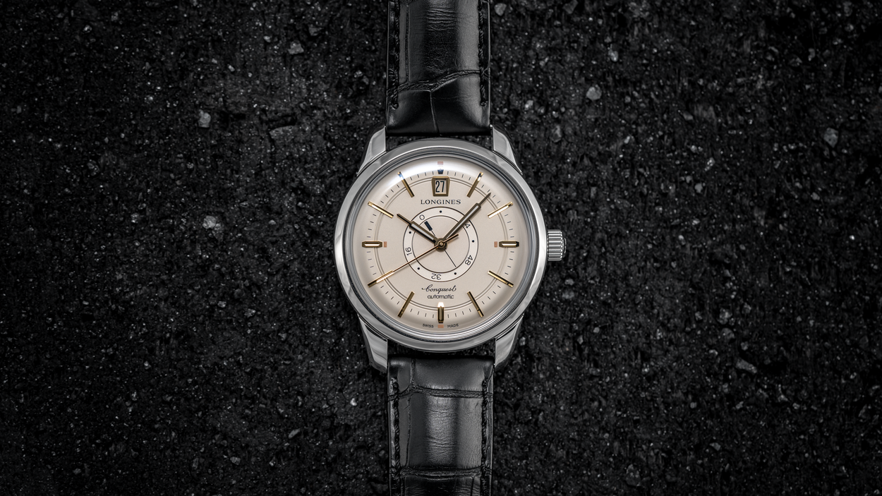 Conquest Heritage Central Power Reserve 38 mm - Champagne on Leather S | Teddy Baldassarre