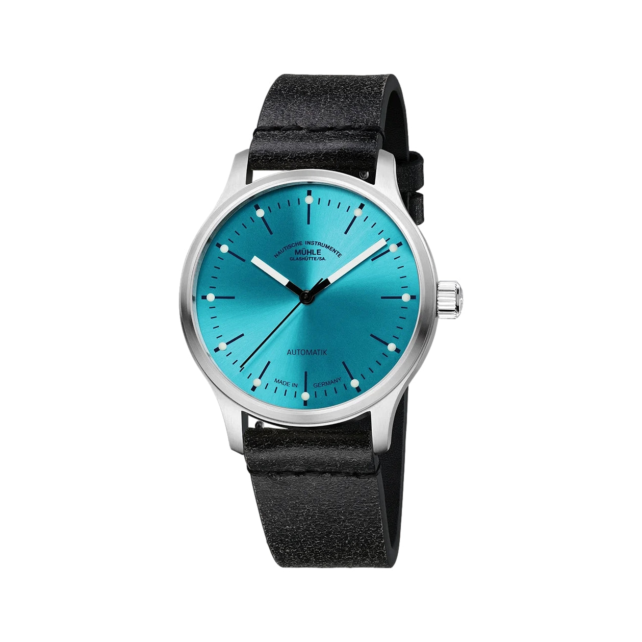 Panova 40mm - Turquoise on Distressed Black Leather Strap | Teddy ...