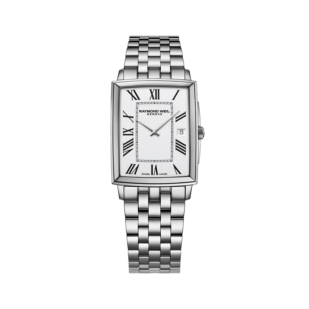 Toccata Square 37mm - White on Bracelet | Teddy Baldassarre