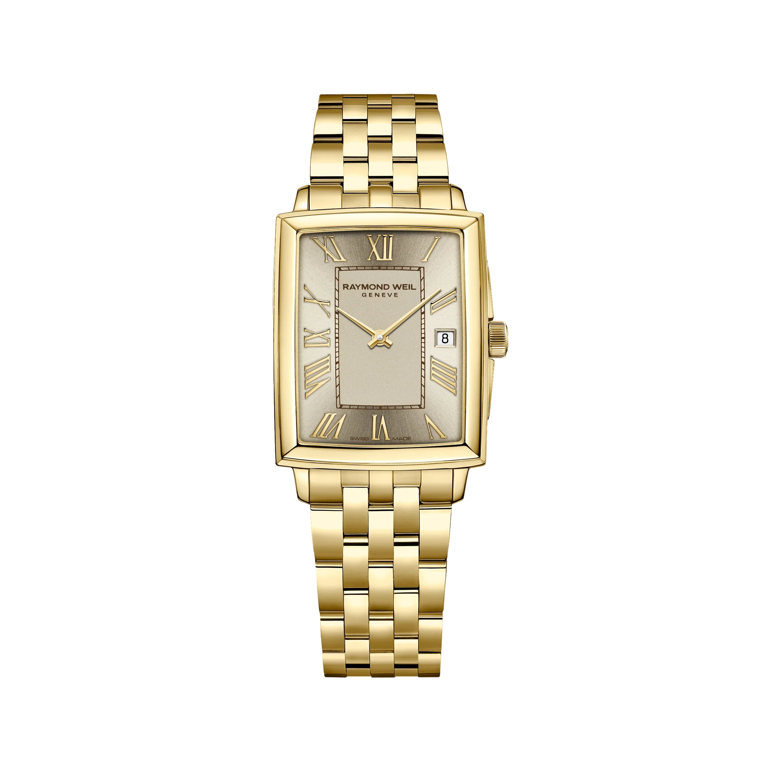 Toccata Square Gold-Tone 28mm - Champagne on Bracelet | Teddy Baldassarre
