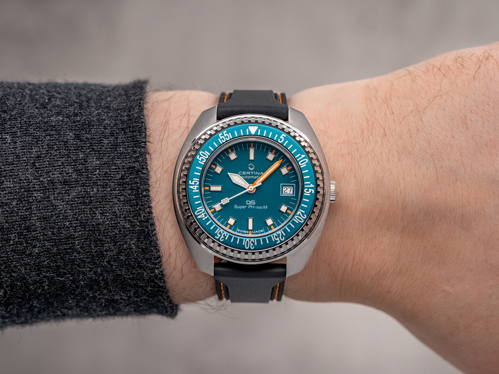 DS Super PH1000M STC 43.5mm - Turquoise on Rubber Strap | Teddy Baldassarre