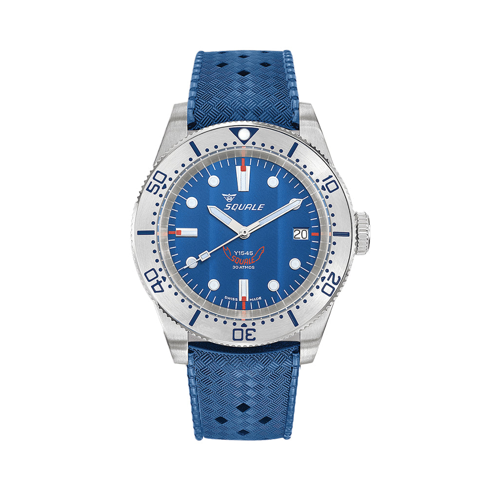 1545 Steel 40mm - Blue on Rubber Strap | Teddy Baldassarre