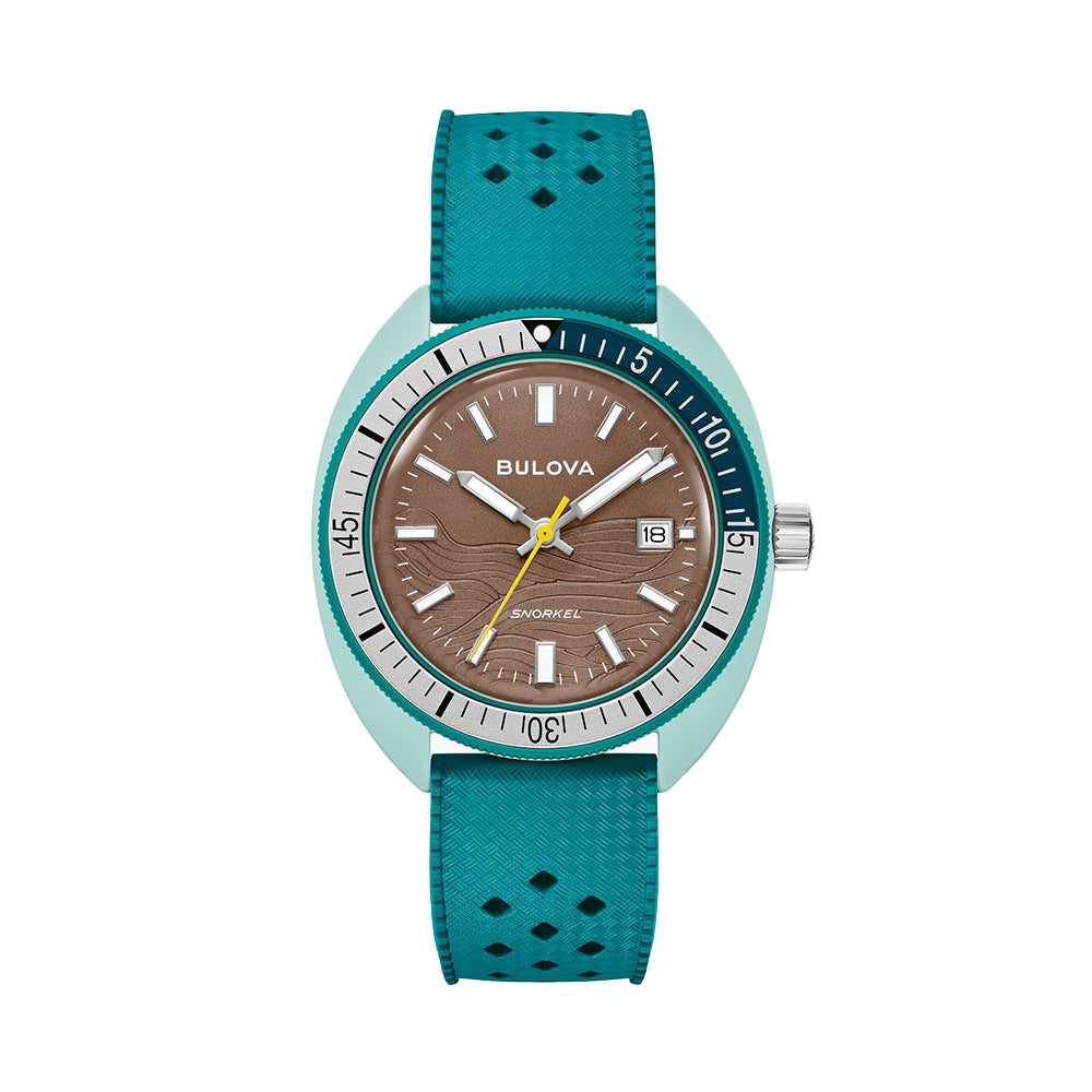 Snorkel Sea Turtle 41mm - Brown on Rubber Strap | Teddy Baldassarre