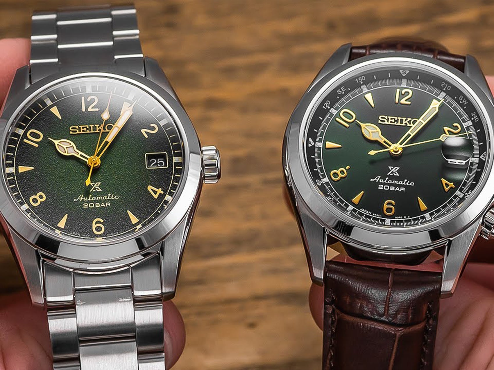 SPB121 Prospex Land 'Alpinist' 39.5mm - Green on Leather Strap | Teddy ...