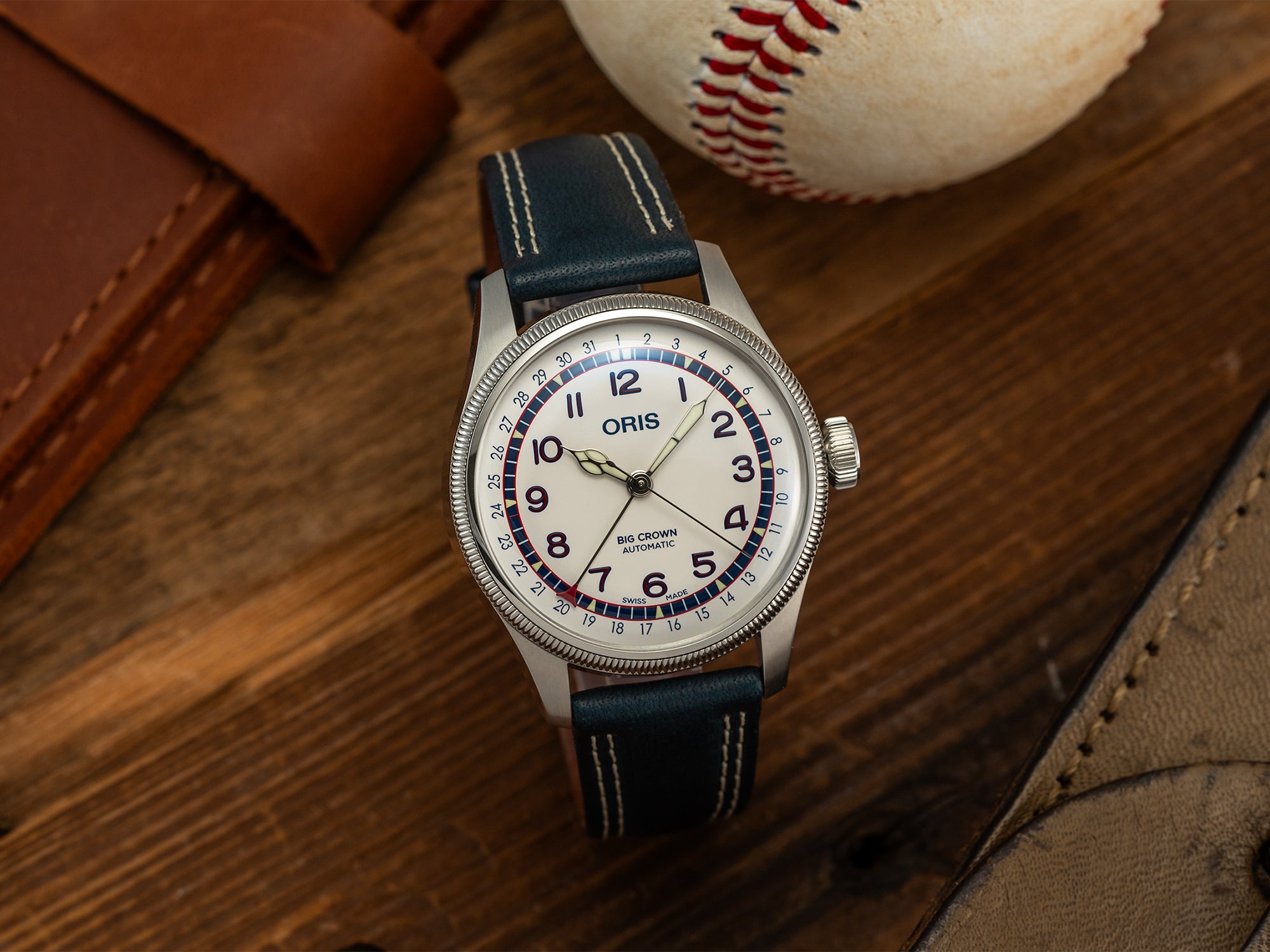 Hank Aaron Big Crown Limited Edition 40mm - White on Leather Strap ...