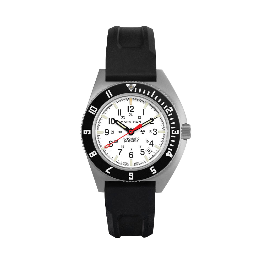 SSNAV-D Arctic Edition 41mm - White on Rubber Strap | Teddy Baldassarre