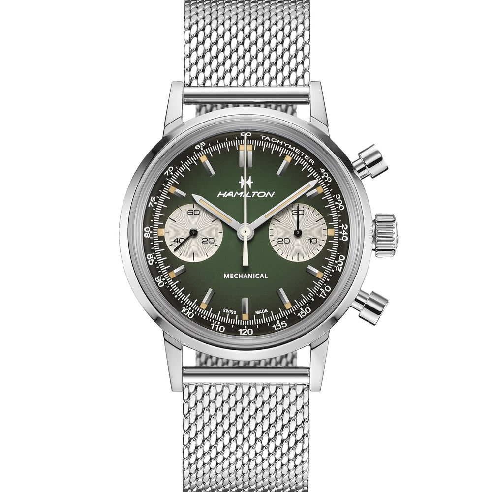 American Classic Intra-Matic Chronograph H 40mm - Green on Leather Str ...